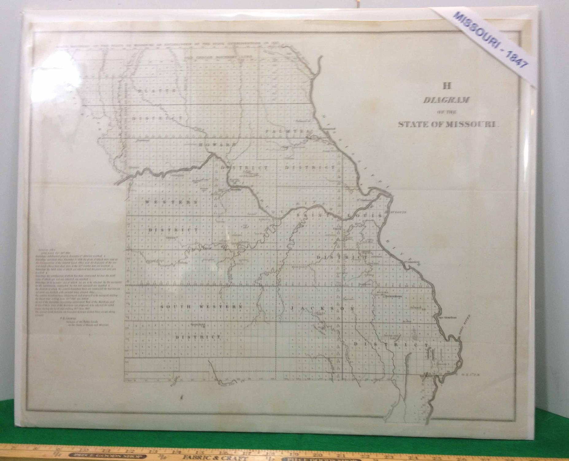 DIAGRAM OF THE STATE OF MISSOURI by [MAP] Conway, F. R.: Near Fine Map ...