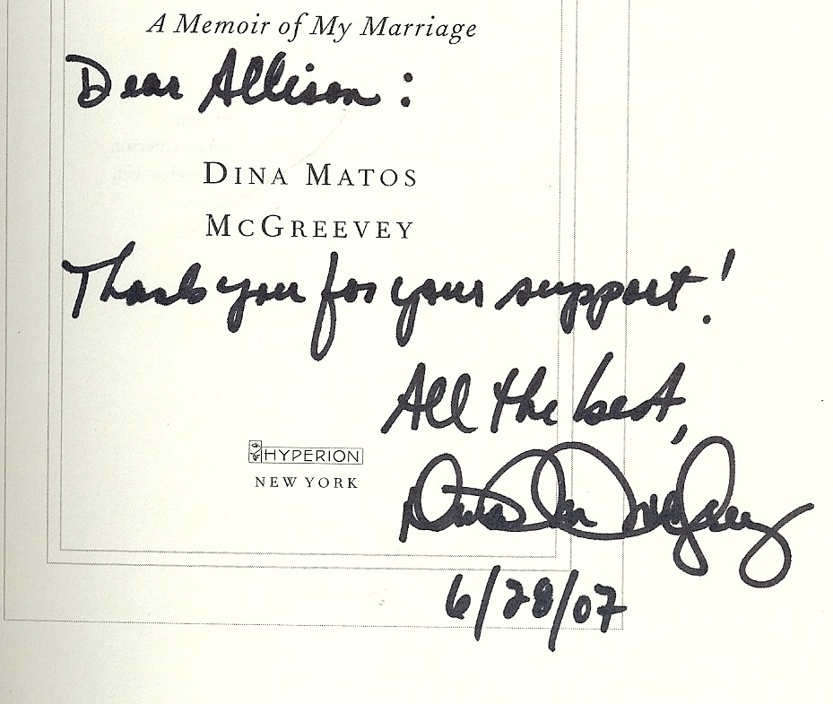 SILENT PARTNER: A MEMOIR OF MY MARRIAGE by McGREEVEY, Dina Matos: (2007 ...