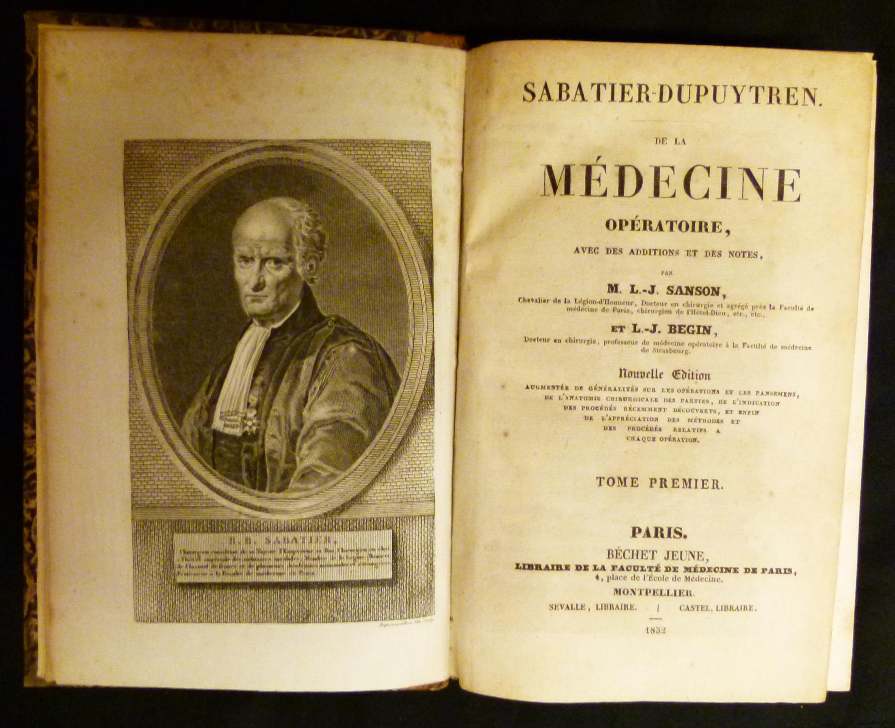 DE LA MEDECINE OPERATOIRE. von SABATIER-DUPUYTREN R. B. | Librairie de ...