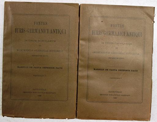 Marsilius von Padua Defensor Pacis ( I° + II°) by R. Scholz: ottimo ...