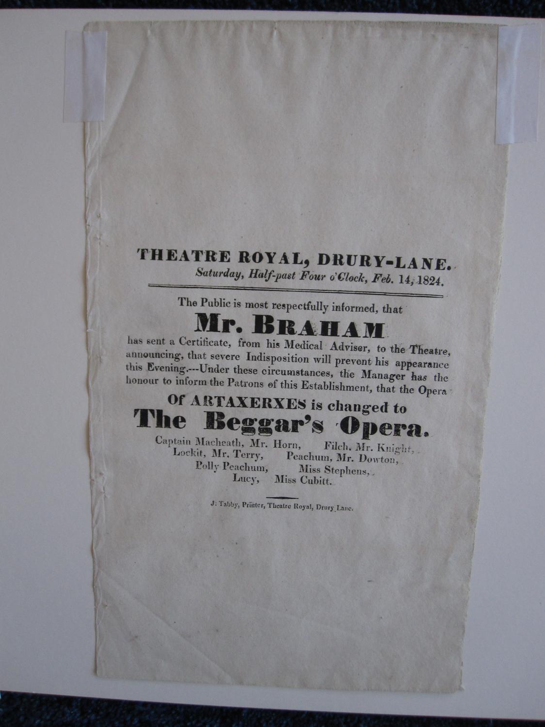 John Braham: Very Good No Binding (1824) | Meir Turner