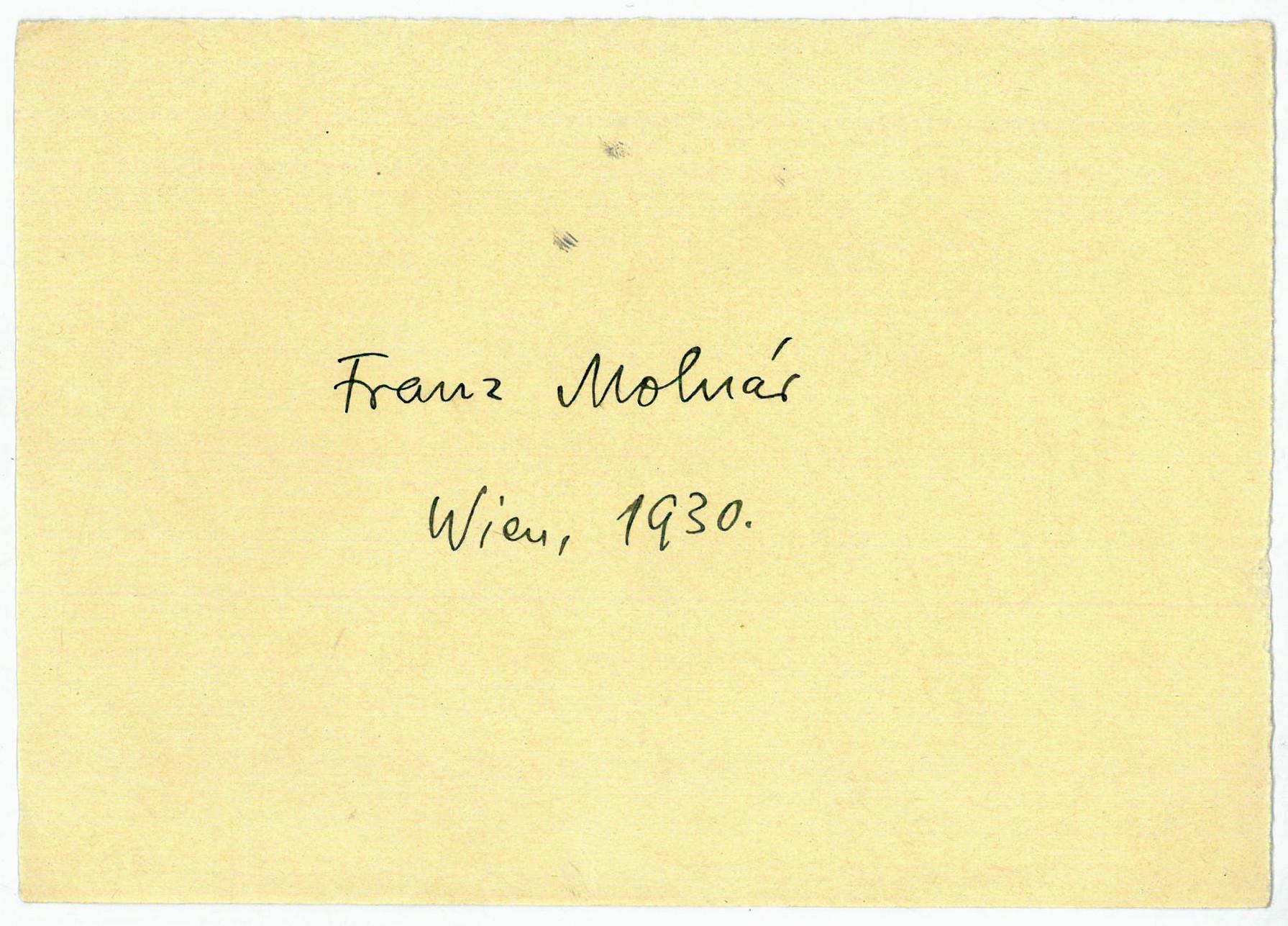 Albumblatt mit eigenh. Datum und U. von Molnar, Franz, Schriftsteller ...