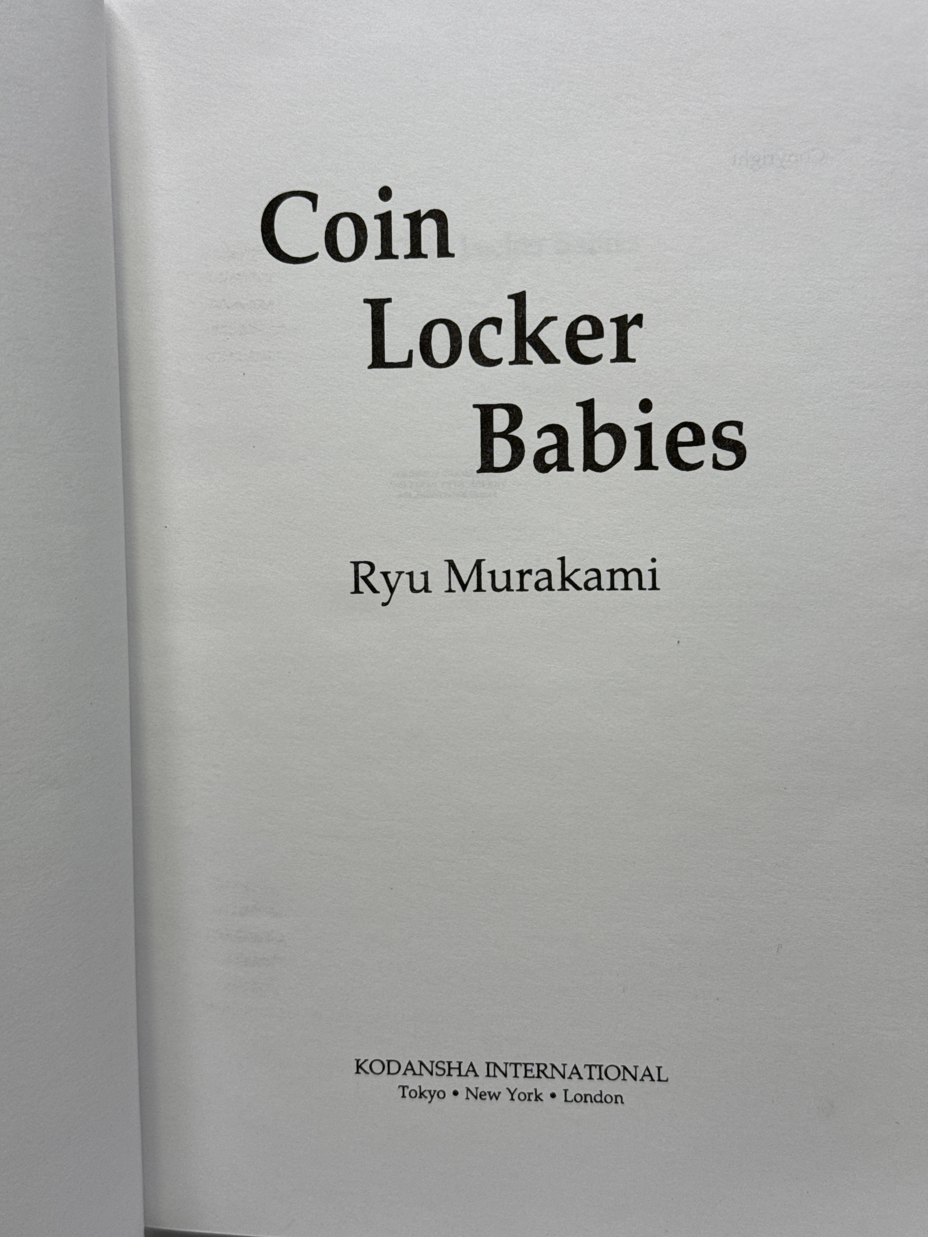 COIN LOCKER BABIES by Murikami, Ryu | Bookfever, IOBA (Volk & Iiams)