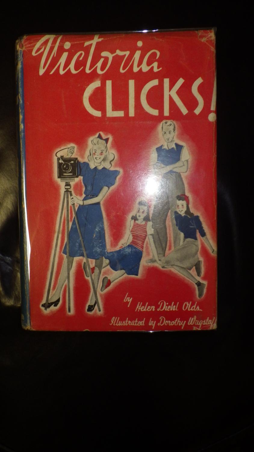 Victoria Clicks in RARE Color DustJacket of Girl in Blue Dress By ...