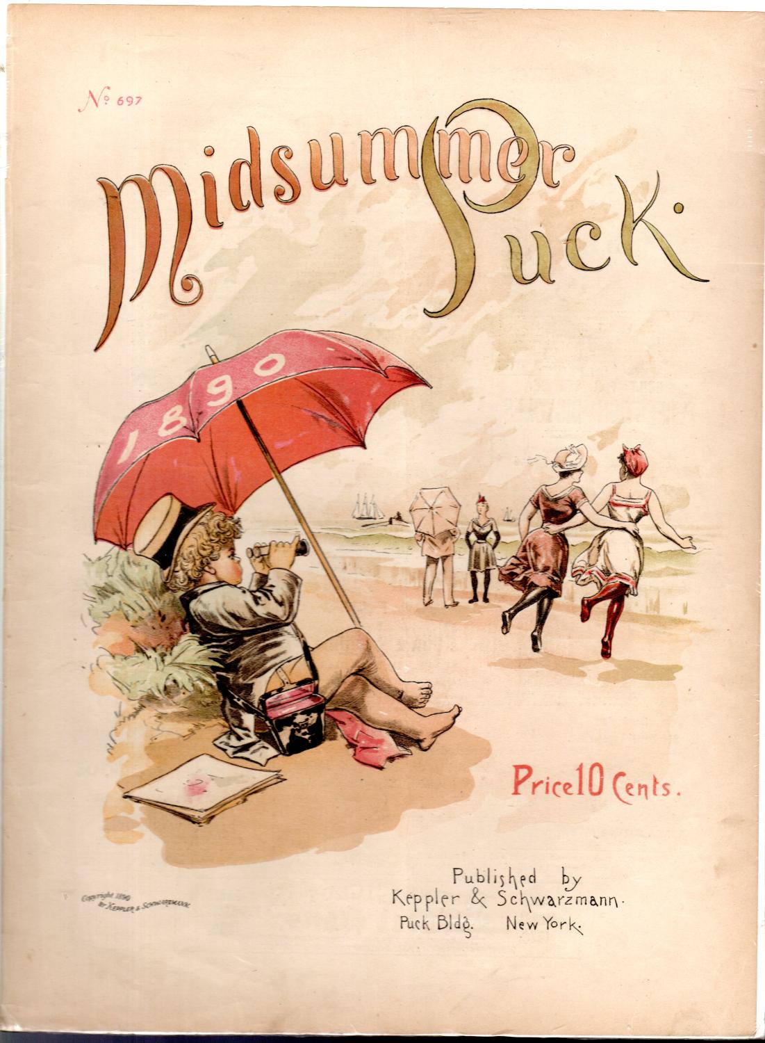 PRINT: "Midsummer Puck".colorel litho from Puck Humorous Weekly, July ...