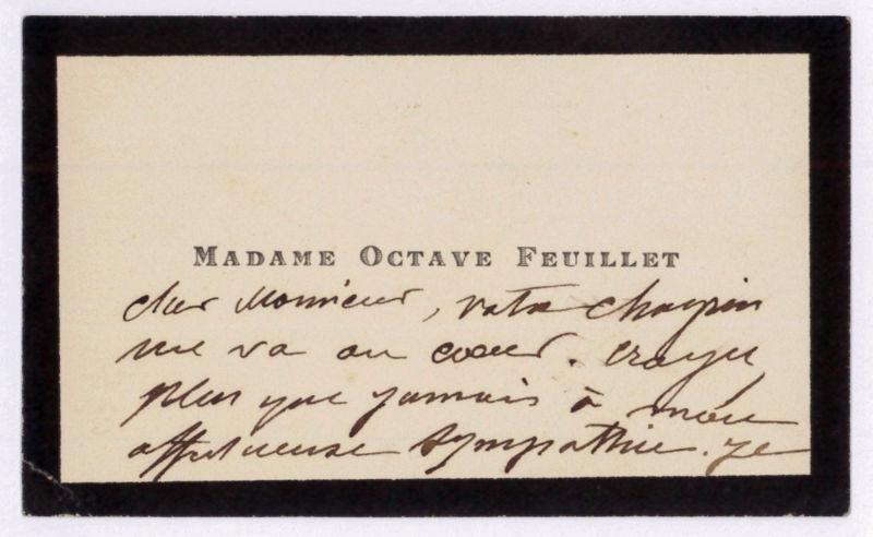 Autograph letter signed. by Feuillet, Octave, French novelist and ...