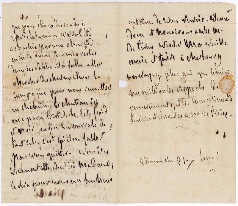 Autograph letter. von Chateaubriand, François-René de, French poet and ...