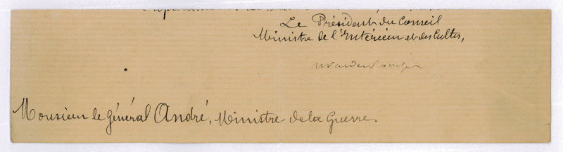 Autograph letter (fragment) signed. by Waldeck-Rousseau, Pierre, French ...