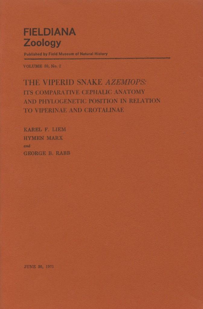 The Viperid Snake Azemiops: Its Comparative Cephalic Anatomy and ...