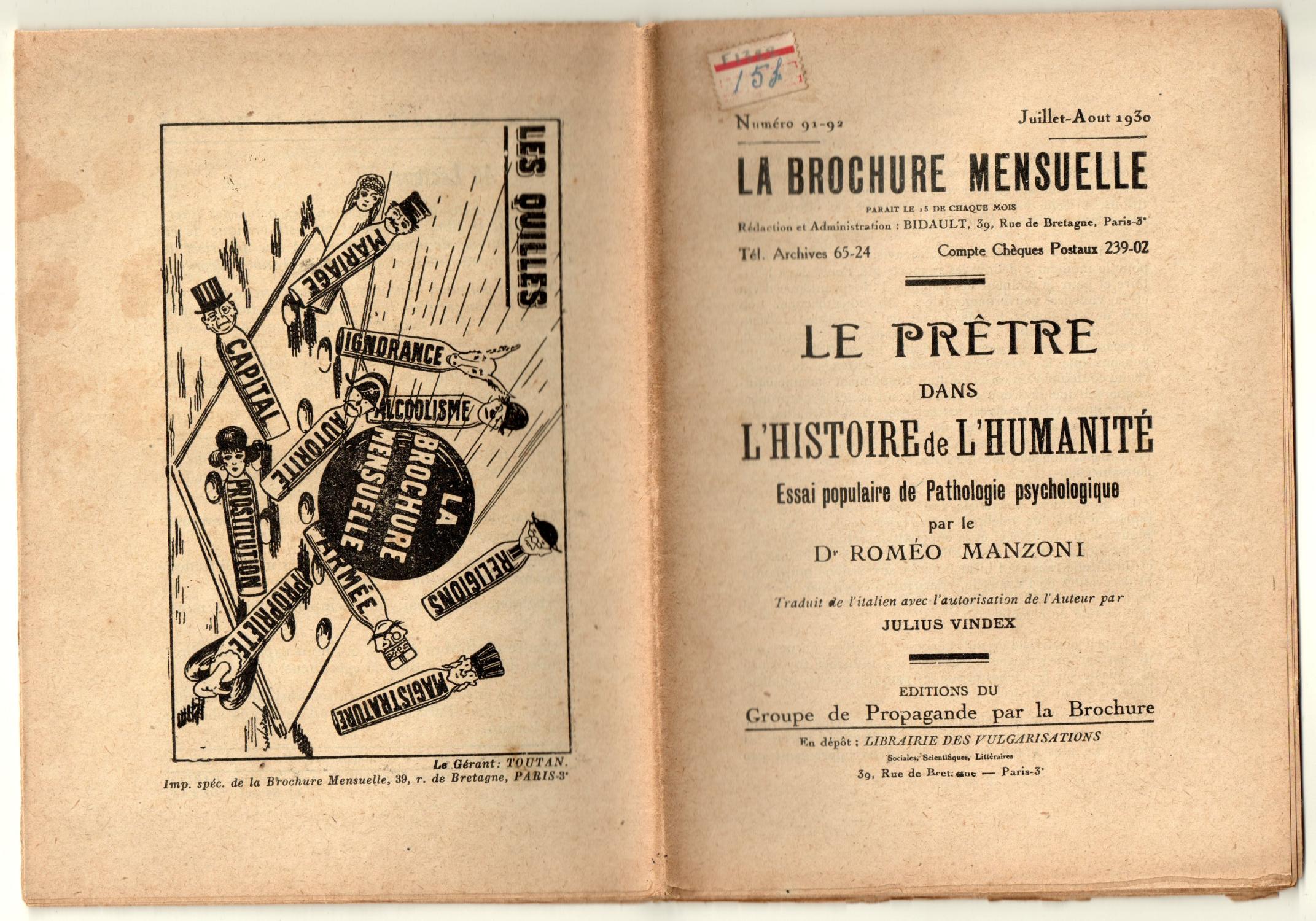 Le prêtre dans l'histoire de l'humanité. Essai populaire de pathologie ...
