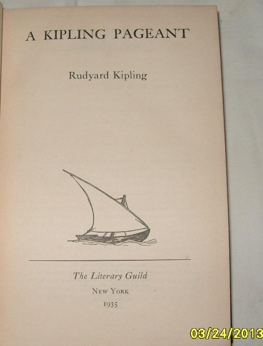 A Kipling Pageant de Rudyard Kipling: Very Good Hardcover (1935) 1st ...