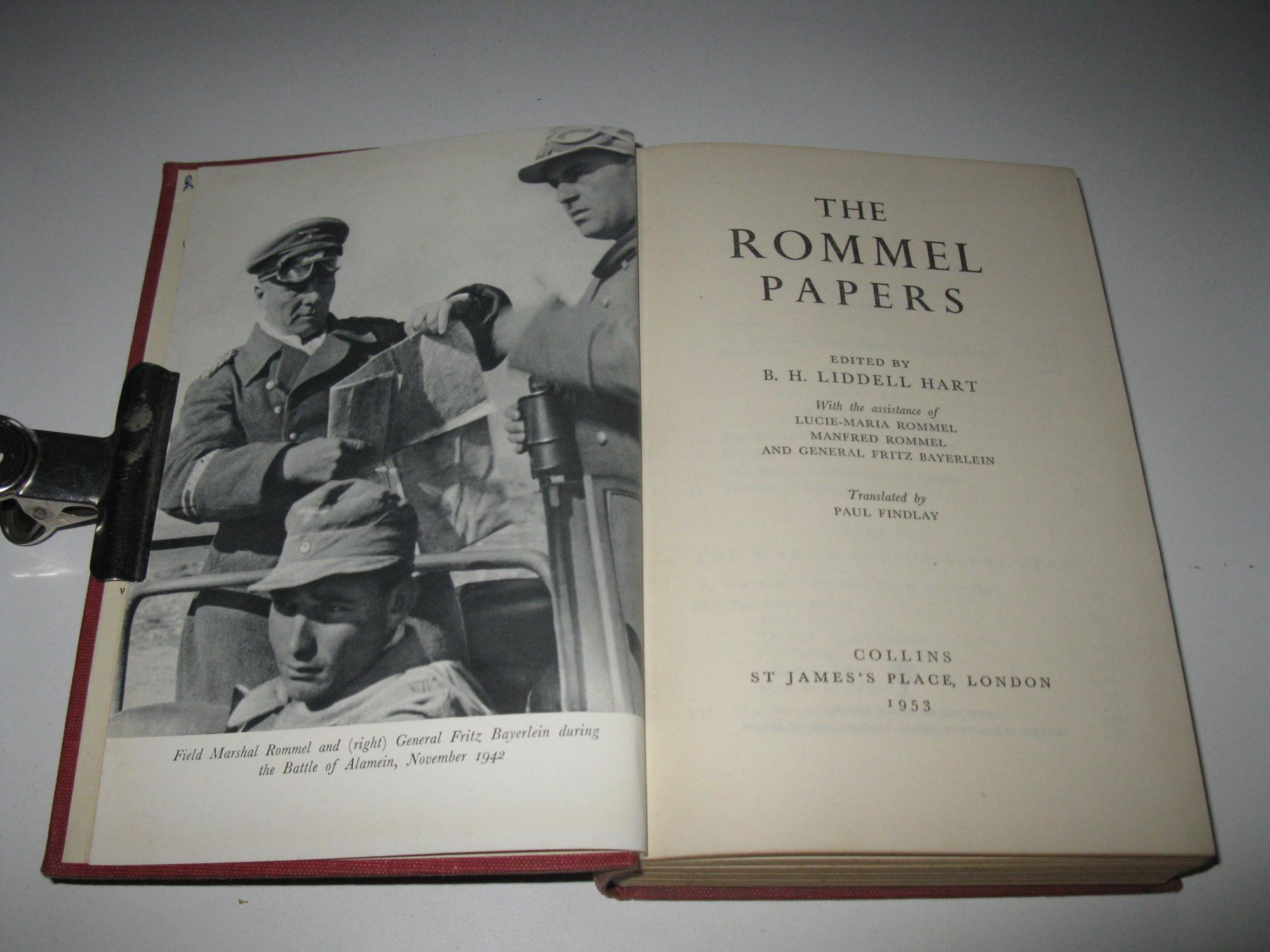 The Rommel Papers by B.H.Liddell Hart: Near Fine Hardcover (1953) 1st ...
