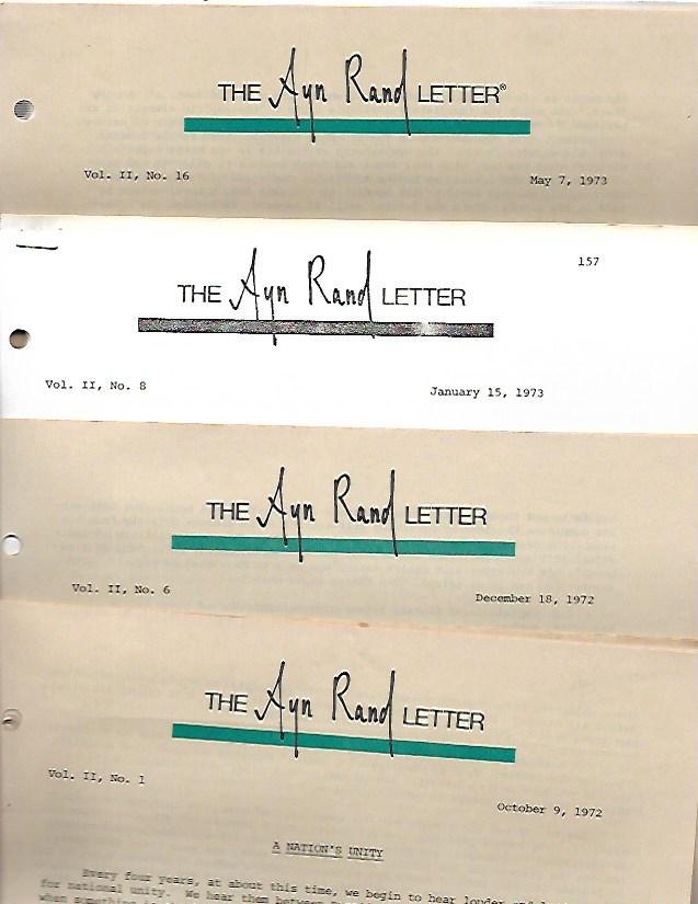 The Ayn Rand Letter Vol. II, No. 1 through Vol. II, No. 26 by Rand, Ayn ...