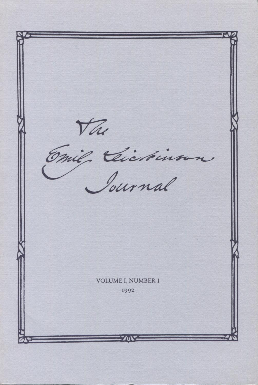 The Emily Dickinson Journal by Juhasz, Suzanne (editor): As New Soft ...