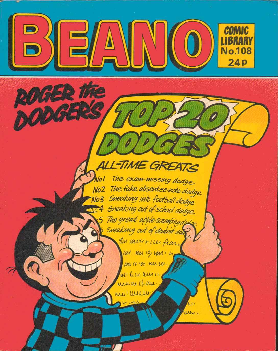 BEANO Comic Library No. 108. 1986. Rodger the Dodger's Top 20 Dodges ...