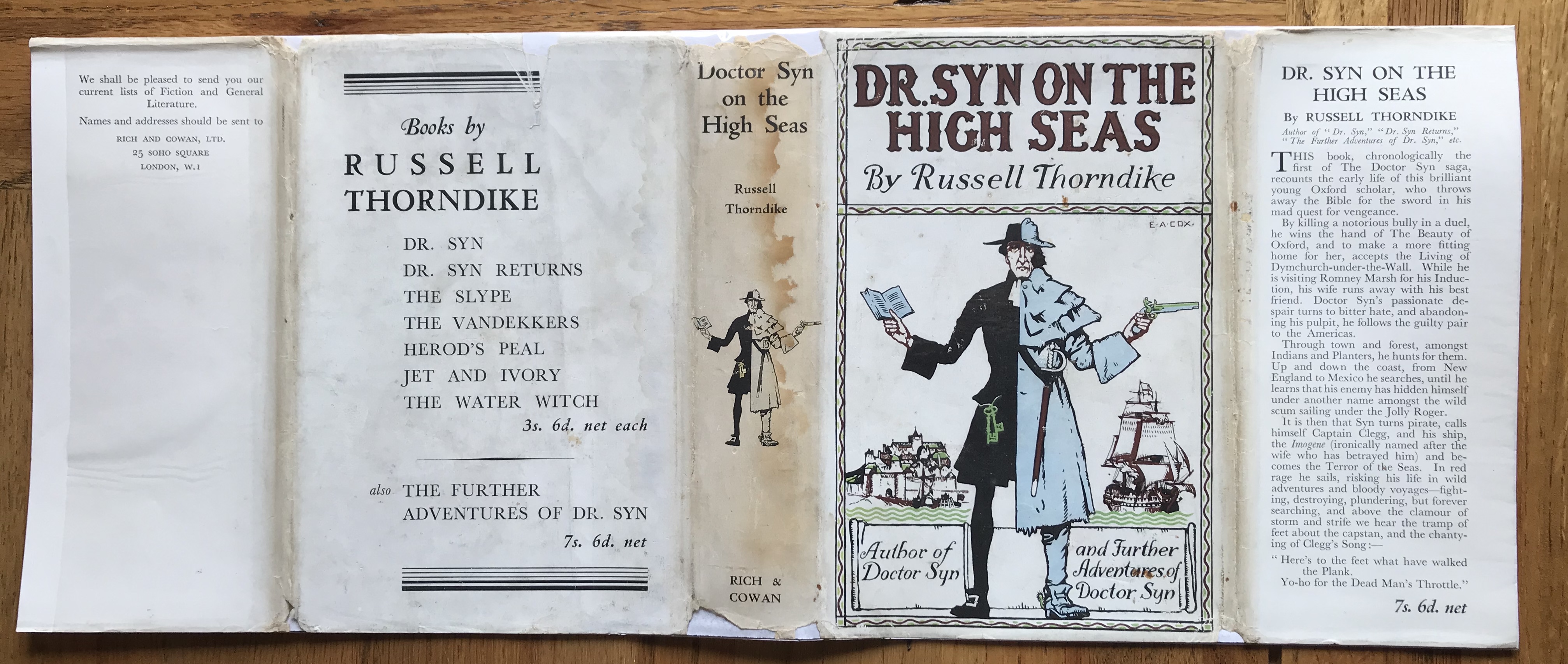 DR SYN ON THE HIGH SEAS by THORNDIKE RUSSELL: Hard Cover (1936) First ...