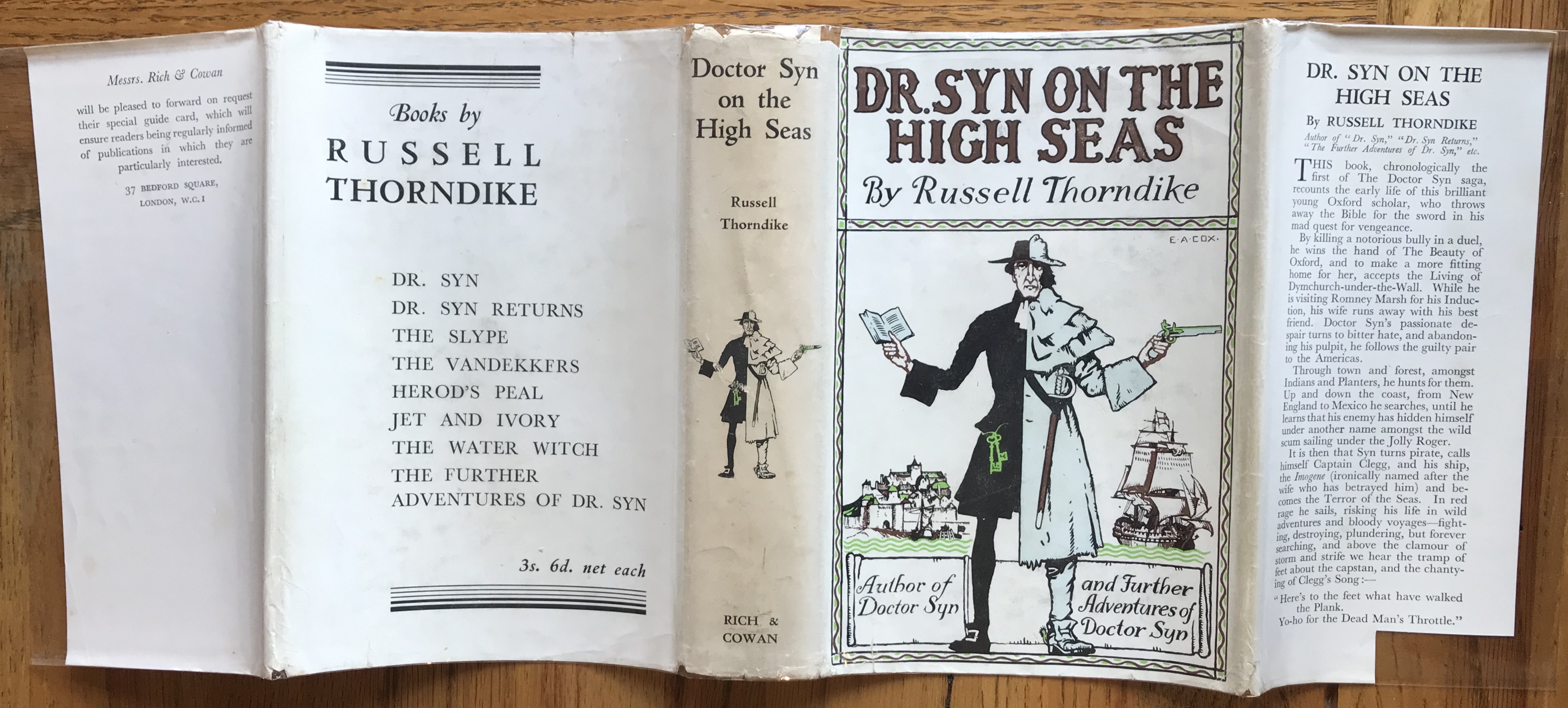 DR SYN ON THE HIGH SEAS by THORNDIKE RUSSELL: Hard Cover (1936) First ...