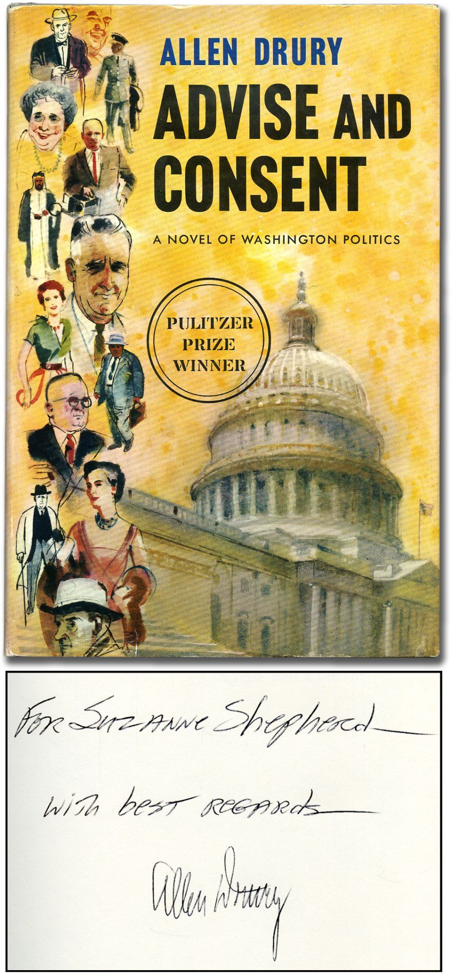 Advise and Consent by DRURY, Allen: Fine Hardcover (1959) Signed by ...