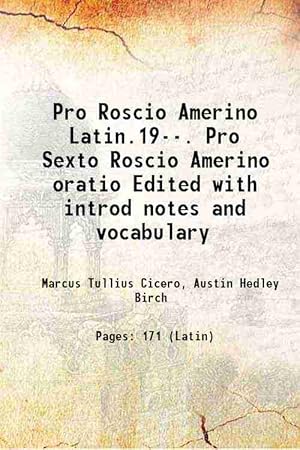 Pro Sexto Roscio Amerino - AbeBooks