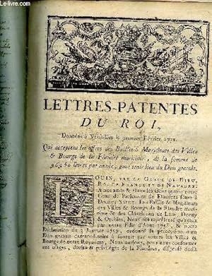 LETTRES PATENTES DU ROI DONNEES A VERSAILLES LE PREMIER FEVRIER 1771 ...