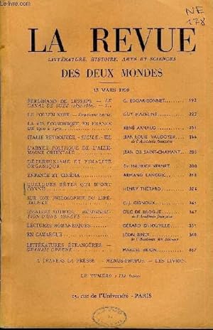 LA REVUE LITTERATURE, HISTOIRE, ARTS ET SCIENCES DES DEUX MONDES N°6 ...