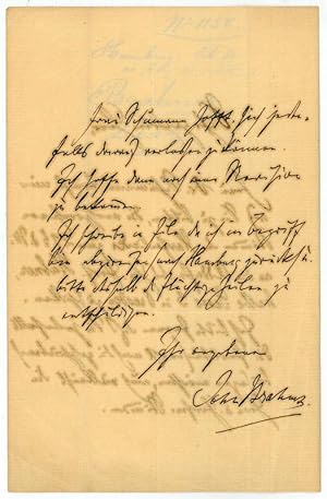 Autograph letter signed ("Joh Brahms"). by Brahms, Johannes, German ...