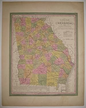 A New Map of Georgia with its Roads & Distances von MITCHELL, Samuel ...