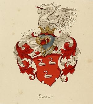 Antique Print-SWAAN-COAT OF ARMS-FAMILY CREST-WENNING after VORSTERMAN ...