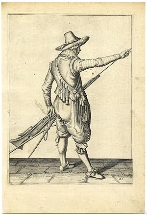 Antique Print-MILITARY-MUSKETEER-MUSKET-GUN-RIFFLE-PL.25-DE GHEYN after ...