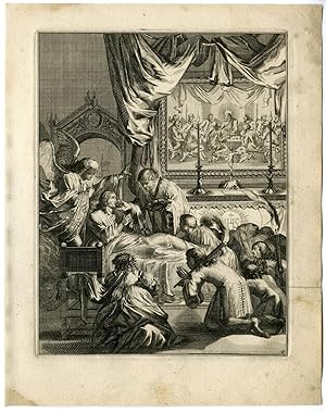 Antique Print-SICK MAN-PREPARE FOR DEATH-BREAD-JESUS-8-DE HOOGHE after ...