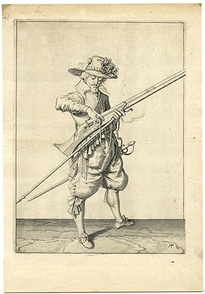 Antique Print-MILITARY-MUSKETEER-MUSKET-GUN-RIFFLE-PL.14-DE GHEYN after ...