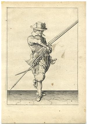 Antique Print-MILITARY-MUSKETEER-MUSKET-GUN-RIFFLE-PL.6-DE GHEYN after ...