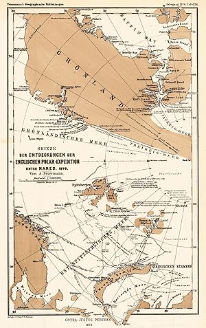 Skizze der Entdeckungen der Englischen Polar-Expedition unter Nares ...