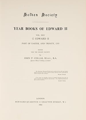 Year Books of Edward II, Vol XXV, 12 Edward II, Part of Easter, And. by ...