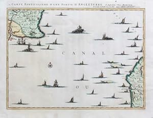 1709 Large Antique Map CARTE PARTICULIERE D'UNE PARTIE England KENT ...