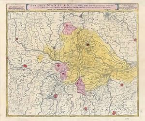 1735 Northern Italy Map DUCATUS MANTUANI CEU SEDIS BELLI Mantova Homann ...