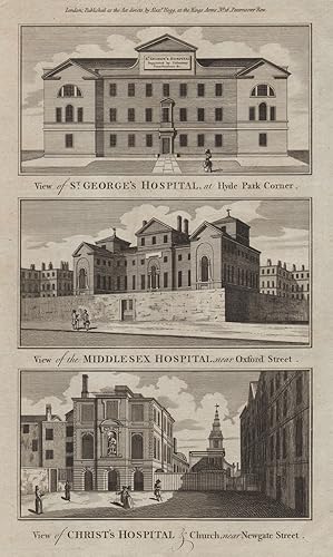 View of St. George's Hospital, at Hyde Park Corner // View of Middlesex ...