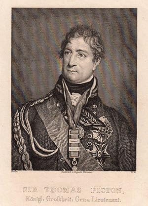 Sir Thomas Picton (Wales 24. 08. 1758 - 18. 06. 1815 Waterloo). Engl ...