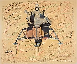 Apollo Lunar Module lithograph signed by all twelve men who have walked ...