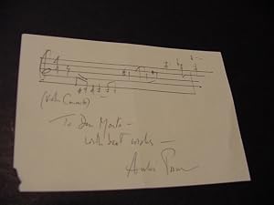 SIGNED MUSICAL SHEET (AMQS) by Previn, Andre: Very Good + Unbound ...