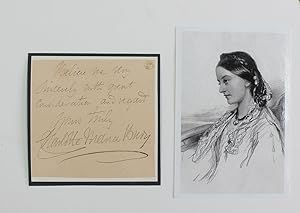 An Original Handwritten Note Signed by Writer Lady Charlotte Susan ...