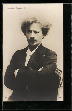 Ansichtskarte Ignacy Jan Paderewski im Anzug: Manuskript ...