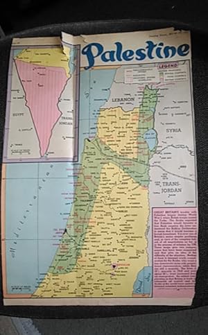 PALESTINE MAP showing 2 state solutions March 30, 1947 by The New York ...