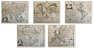 [Conjunto de 5 Mapas] Continentes y Mundo de LOPEZ de Vargas Machuca ...