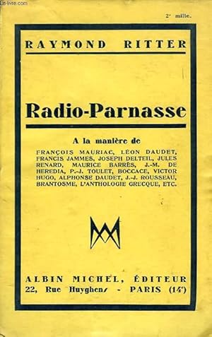 RADIO-PARNASSE by RITTER RAYMOND: bon Couverture souple (1933) Signed ...