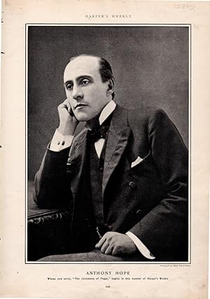 PRINT: 'Anthony Hope'.photoengraving from Harper's Weekly, July 5, 1902 ...