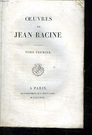 OEUVRES DE JEAN RACINE. TOME PREMIER. by COLLECTIF.: bon Couverture ...