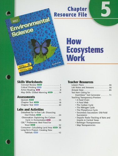 Holt Environmental Science Chapter 5 Resource File: How Ecosystems Work ... Holt Environmental Science Chapter 5 Resource File: How Ecosystems Work ...