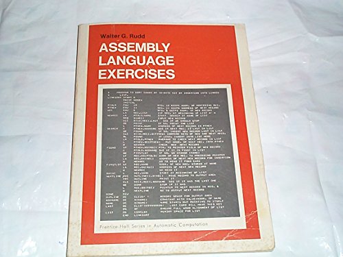 Assembly Language Exercise Prentice Hall Series In Automatic Computation Rudd Rudd Walter