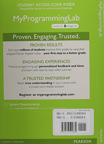 Mylab Programming With Pearson Etext Access Card For Intro To Java Programming Brief